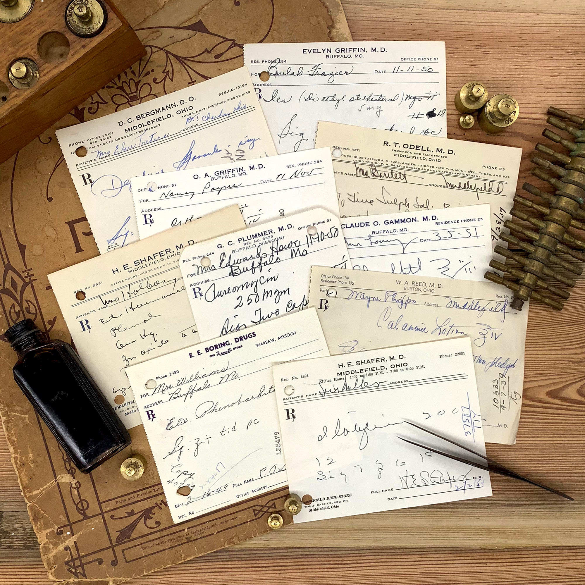Vintage Pharmacy Prescriptions Set of 10 Handwritten Medical ...