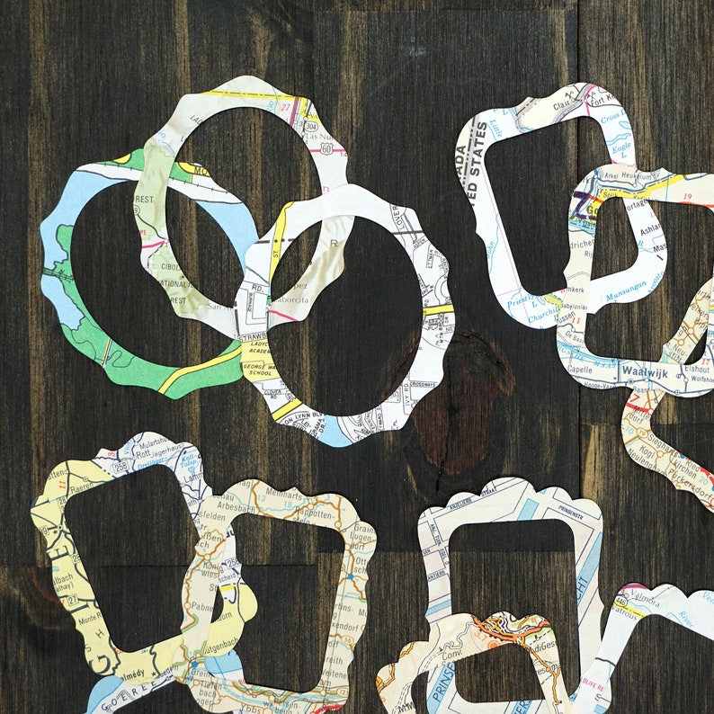 Die Cut Vintage Map Paper Frames Set of 10 Decorative Frames - Etsy