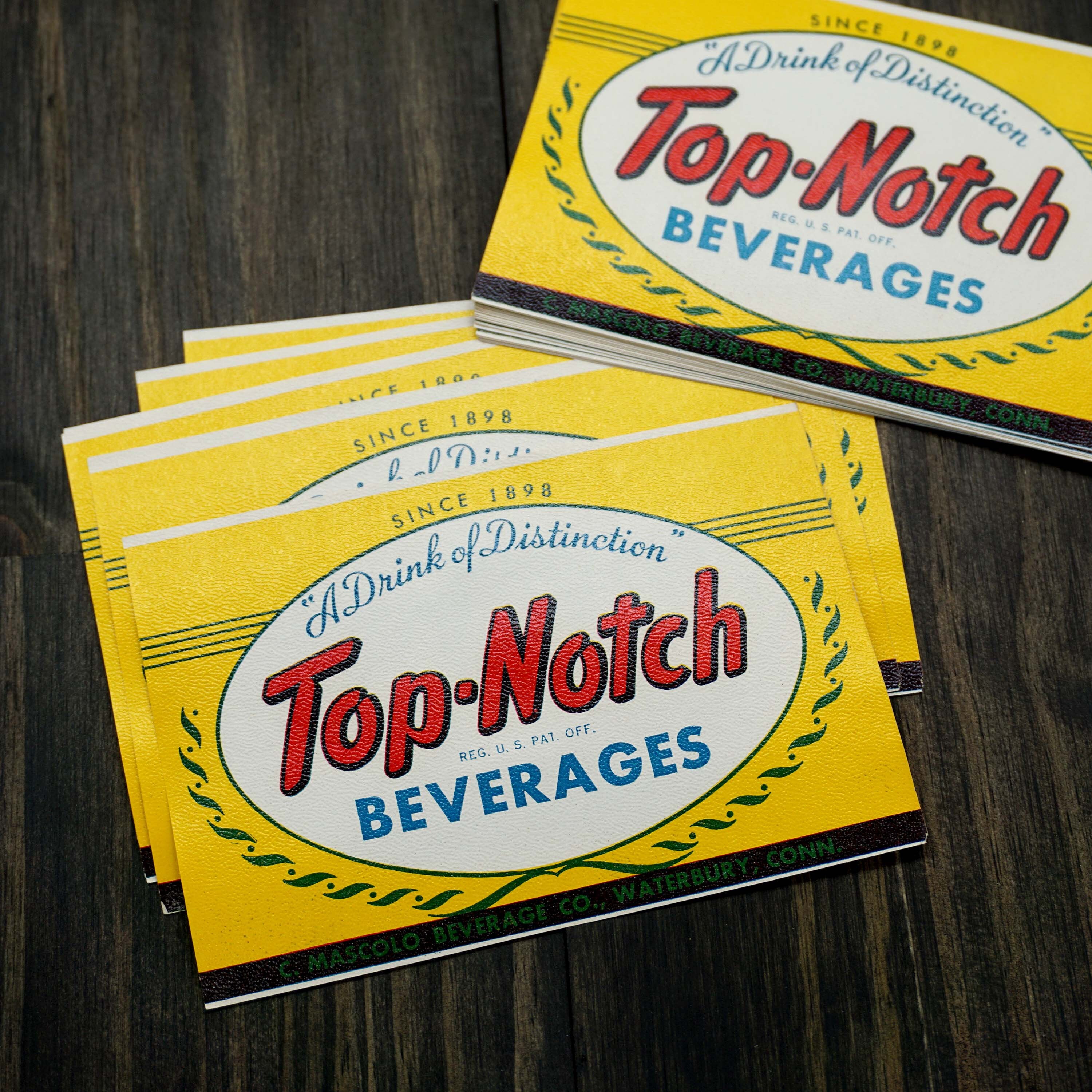 Vintage Top Notch Drink Labels Set of 5 Retro Soda Ephemera Embossed ...