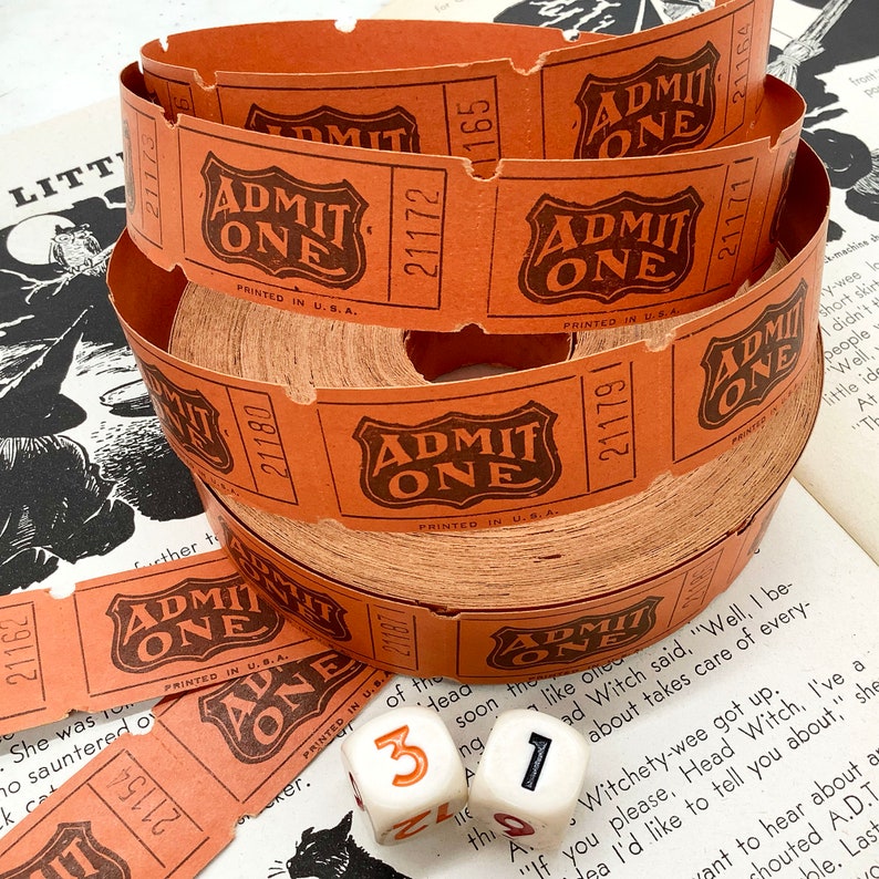 Vintage Orange Admit One Shield Tickets 1920s | Rare Tickets | Vintage ...