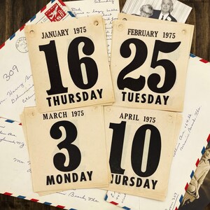 Vintage Calendar Pages 1970s - Set of 6 | Desk Calendar Sheets | Large ...