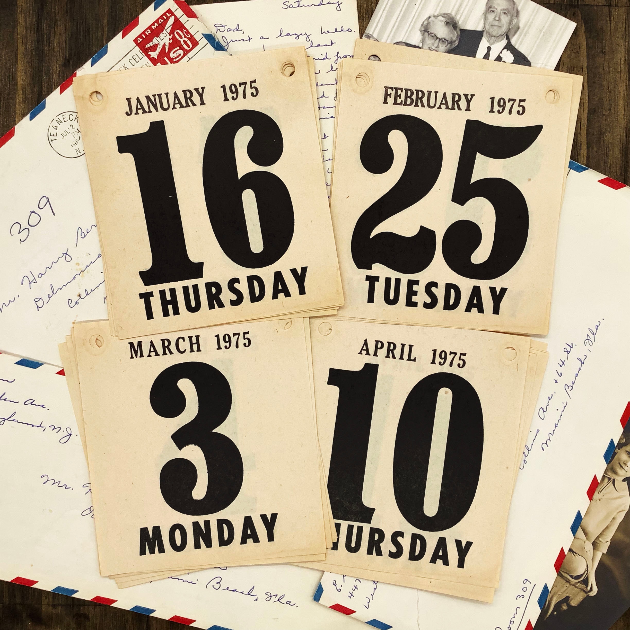 Vintage Calendar Pages 1970s - Set of 6 | Desk Calendar Sheets | Large ...