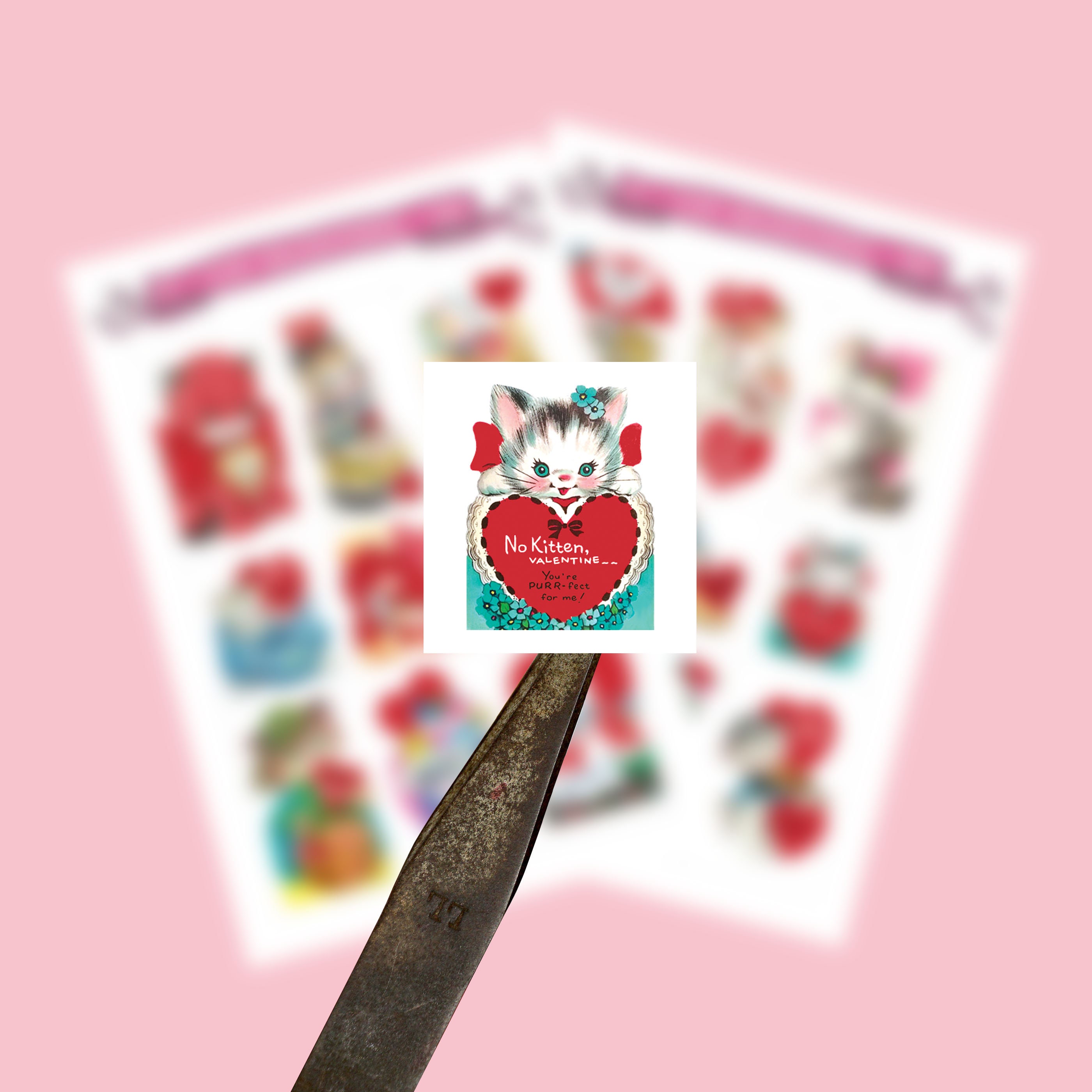 Cute Cat Valentine Stickers Set of 18 Kittens Planner Stickers, Cute ...