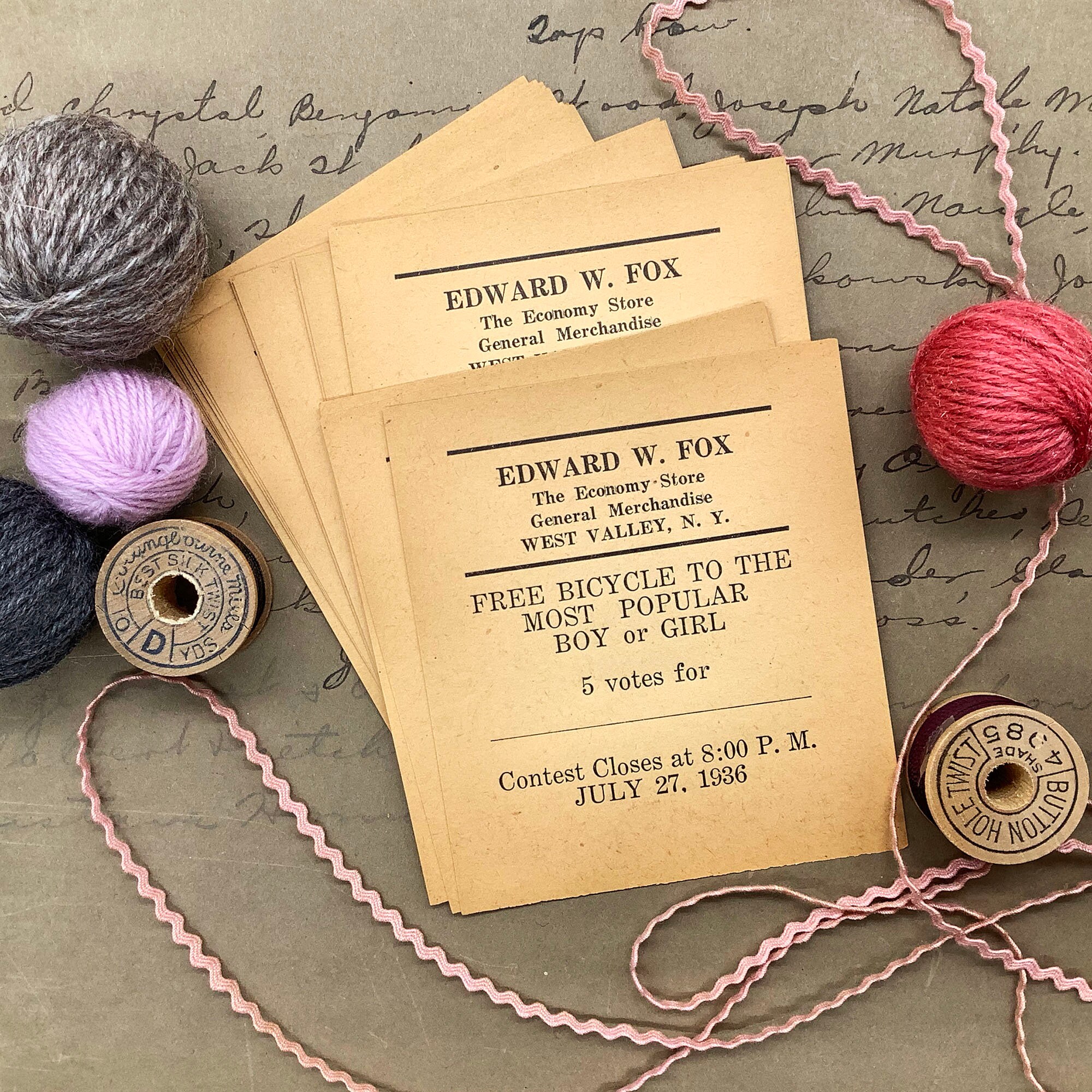 Vintage General Store Contest Voting Ticket 1930s - Set of 3 | Aged ...