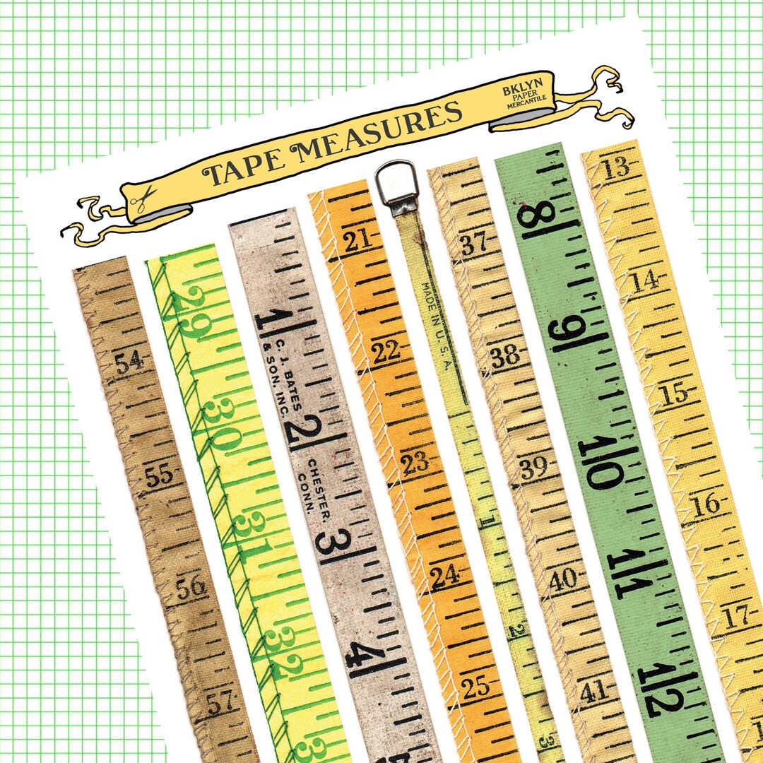 Tape Measure Sticker Strips Uncut Set of 32 | Ruler Stickers | Vintage ...