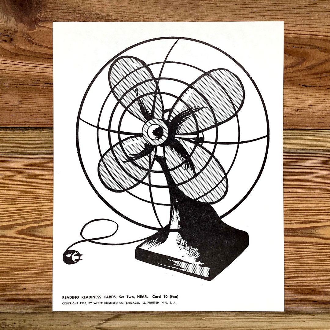 Vintage Fan Flash Card 1960s Large Flashcard for Room Decor - Etsy