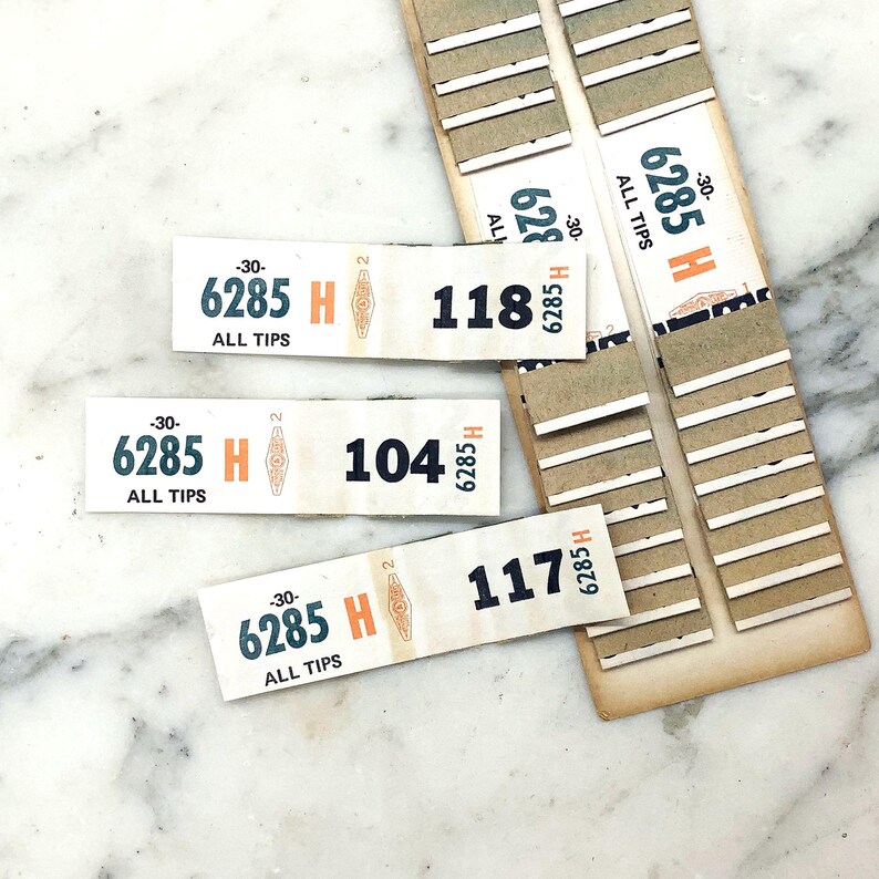 Vintage Lottery Pull Tab Tickets on Card | 30 Tabs | Retro Tickets ...
