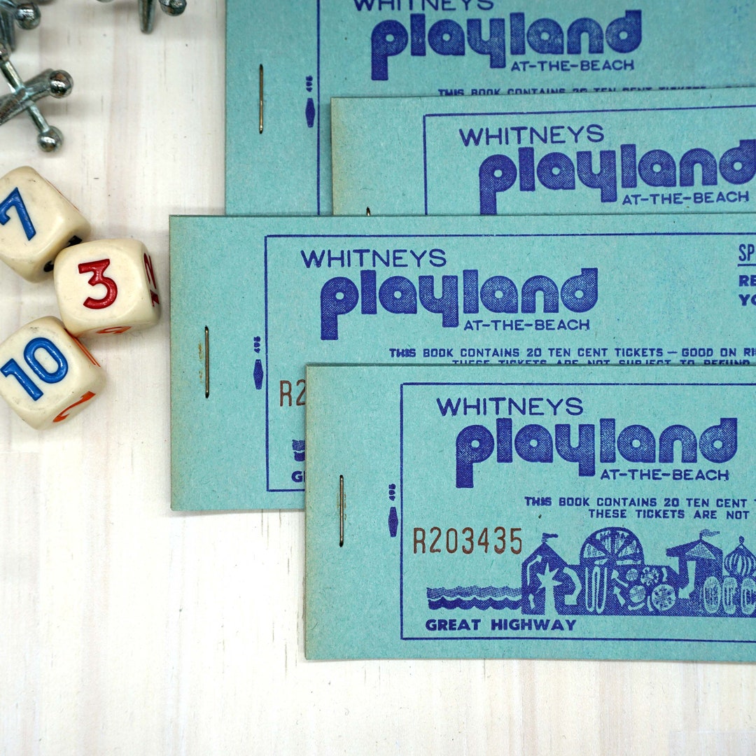 Vintage Whitneys Playland Ticket Book 1960s - Etsy