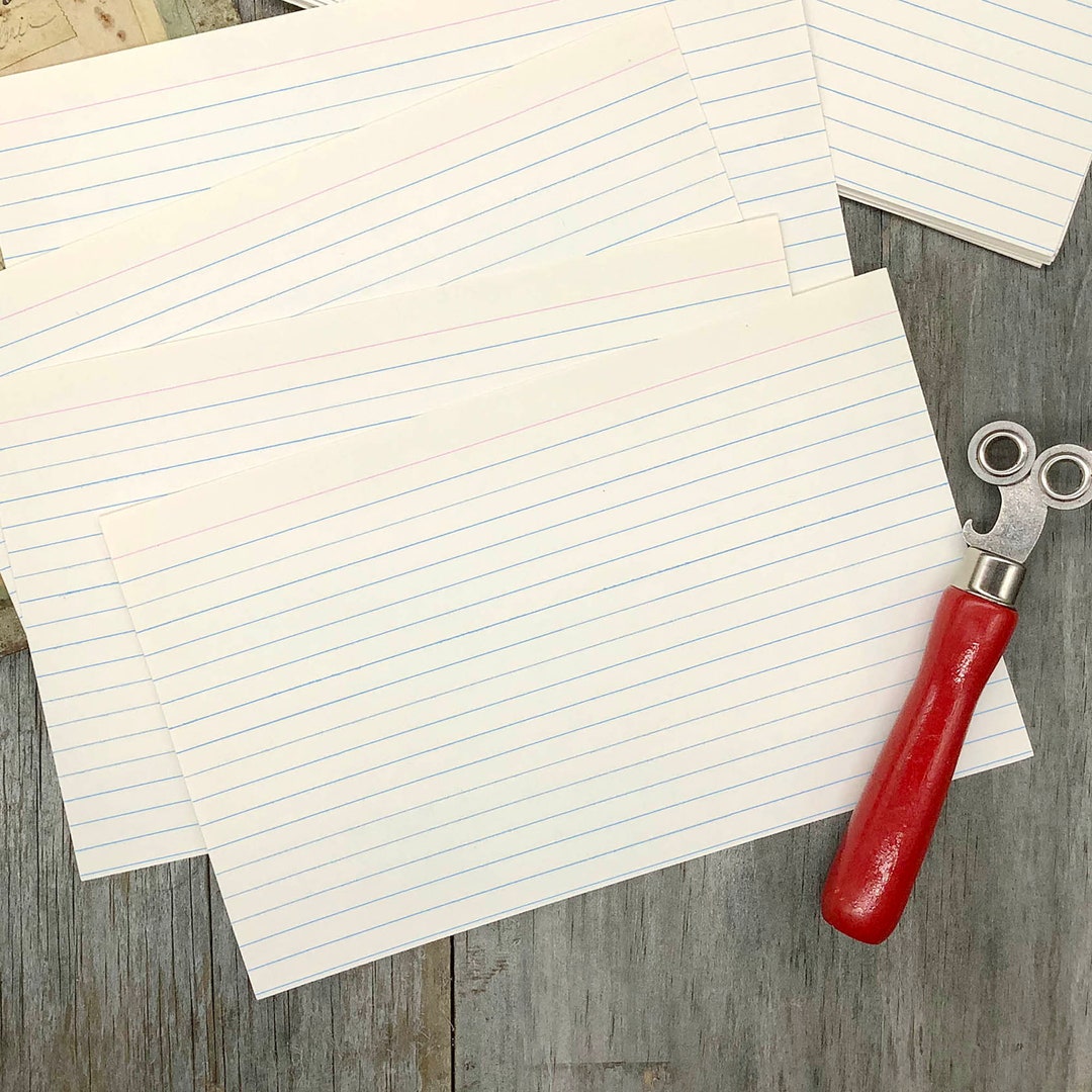 Vintage Index Cards - Set of 10 | 8x5 Large Lined Index Cards | Ruled ...