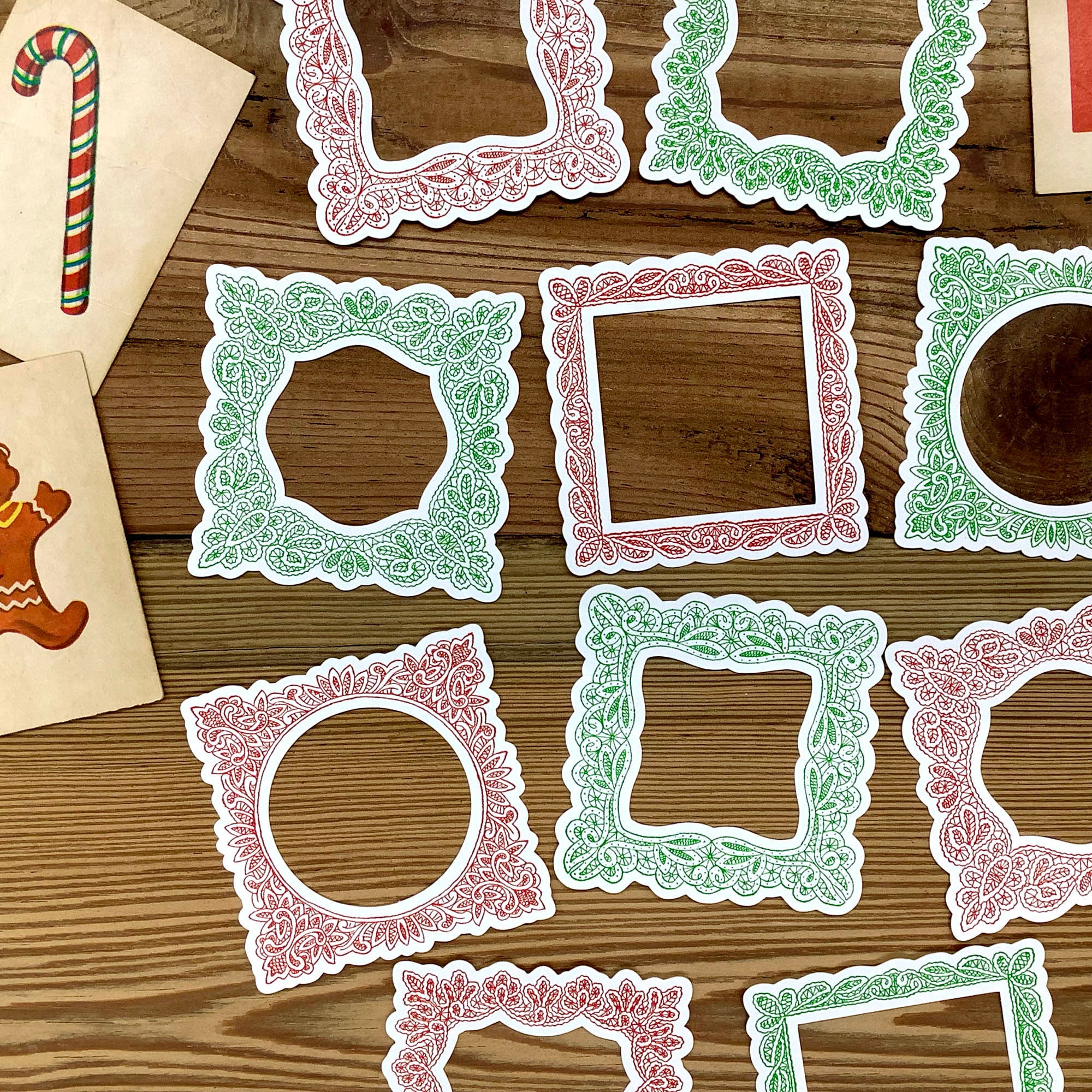 Die Cut Christmas Frames Set of 10 Decorative Scrapbooking Frames ...