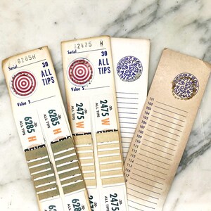 Vintage Lottery Pull Tab Tickets on Card | 30 Tabs | Retro Tickets ...