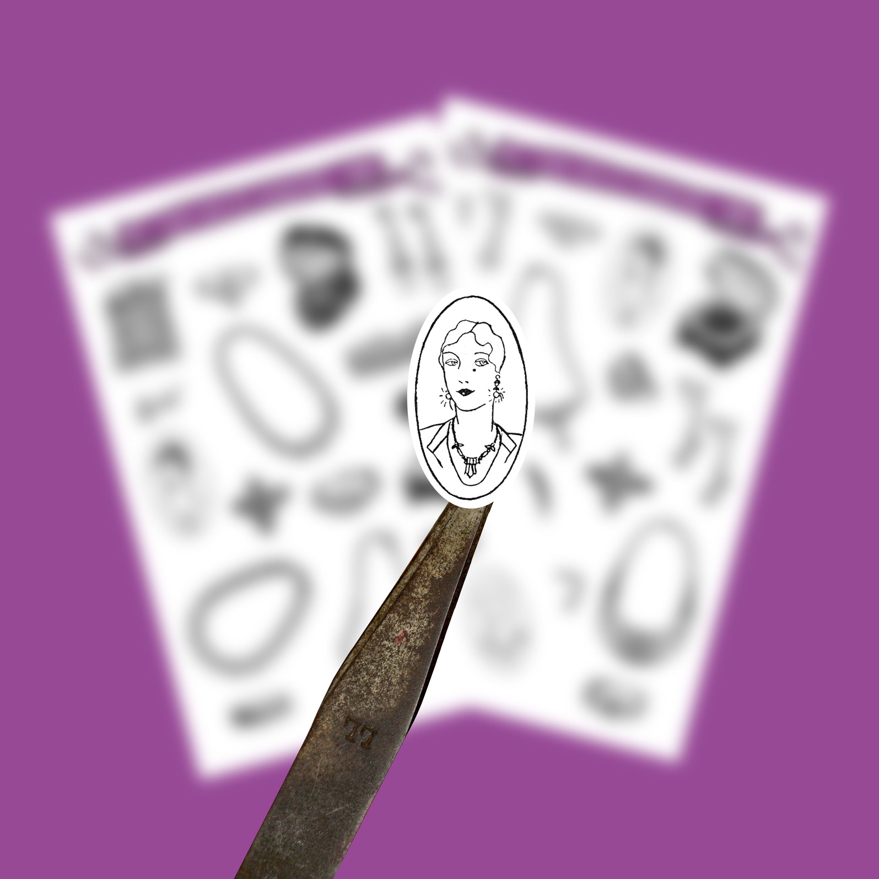 Jewelry Stickers Set of 35 Art Deco Flapper Necklaces Rings Vintage ...