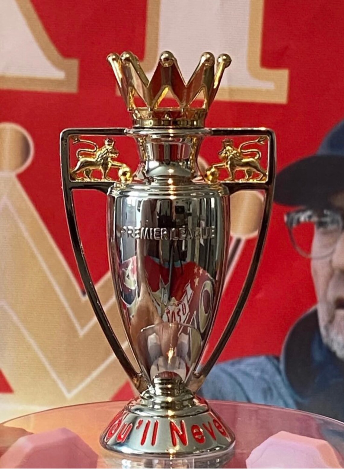 Liverpool Metal Prem Trophy With Youll Never Walk Alone Red Enamel on ...