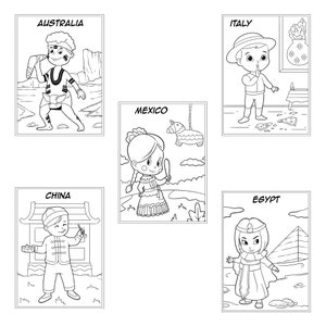 Costume Around the World Color Page Printable Part 1 - Etsy