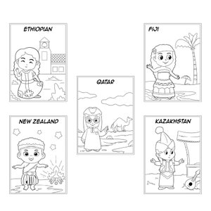 Costume Around the World Color Page Printable Part 2 - Etsy