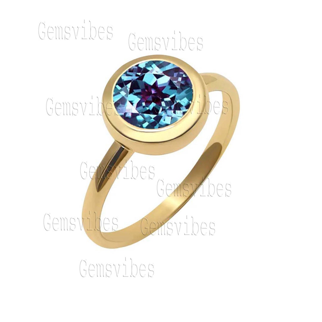 Simple Alexandrite Ring Handmade Gold Jewelry S925 Sterling Silver Ring ...