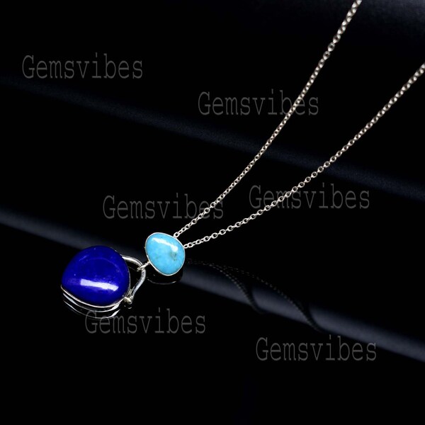 Lapis and Turquoise Necklace - Etsy