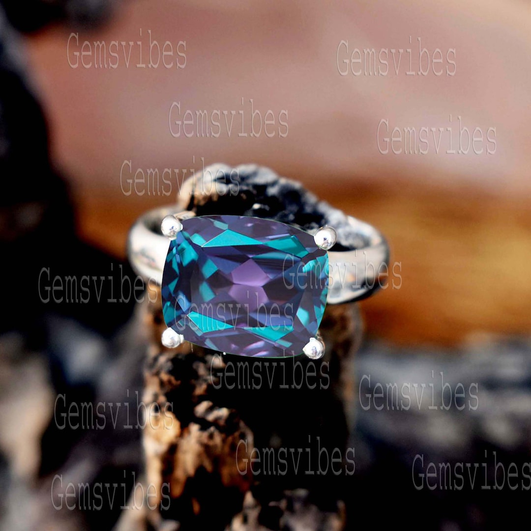 Color Changing Alexandrite Ring, 925 Sterling Silver, June Birthstone ...