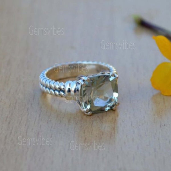 Prasiolite Ring - Etsy
