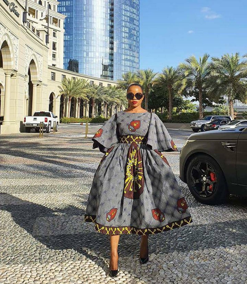 African Print Midi Dress Ankara Dress Midi Dress Dress Ankara Dress
