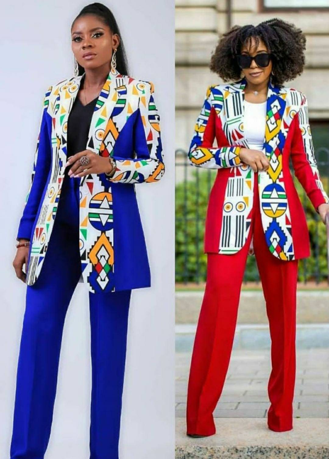 African Print Blazer With Pan-african Dress-african Skirt-ankara Jacket ...