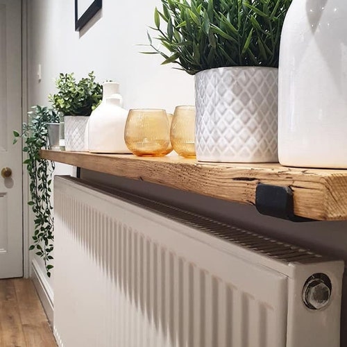 Rustic Radiator Shelf With Shelf Brackets - Etsy UK