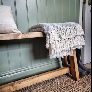 Rustic Reclaimed Wooden Bench/hall Bench/trestle Bench/farmhouse Bench ...