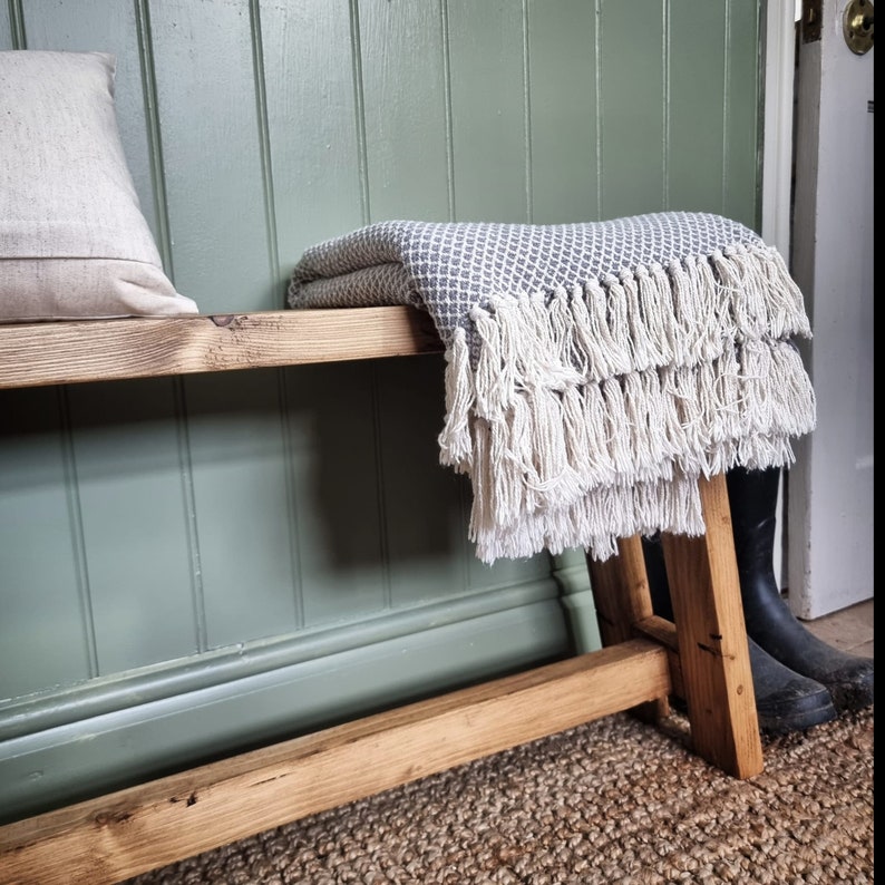 Rustic Reclaimed Wooden Bench/hall Bench/trestle Bench/farmhouse Bench ...