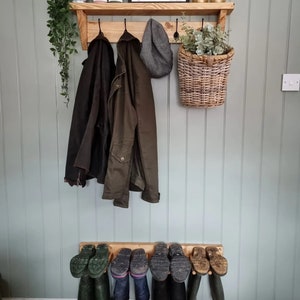 Wall Mounted Reclaimed Timber Welly Rack / Shoe Rack / Boot Rack - Etsy