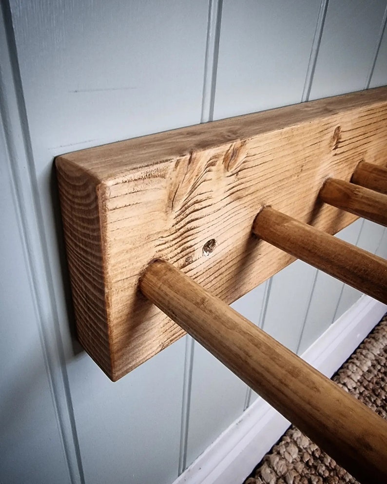 Wall mounted reclaimed timber welly rack / shoe rack / boot | Etsy