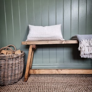 Rustic Reclaimed Wooden Bench/hall Bench/trestle Bench/farmhouse Bench ...