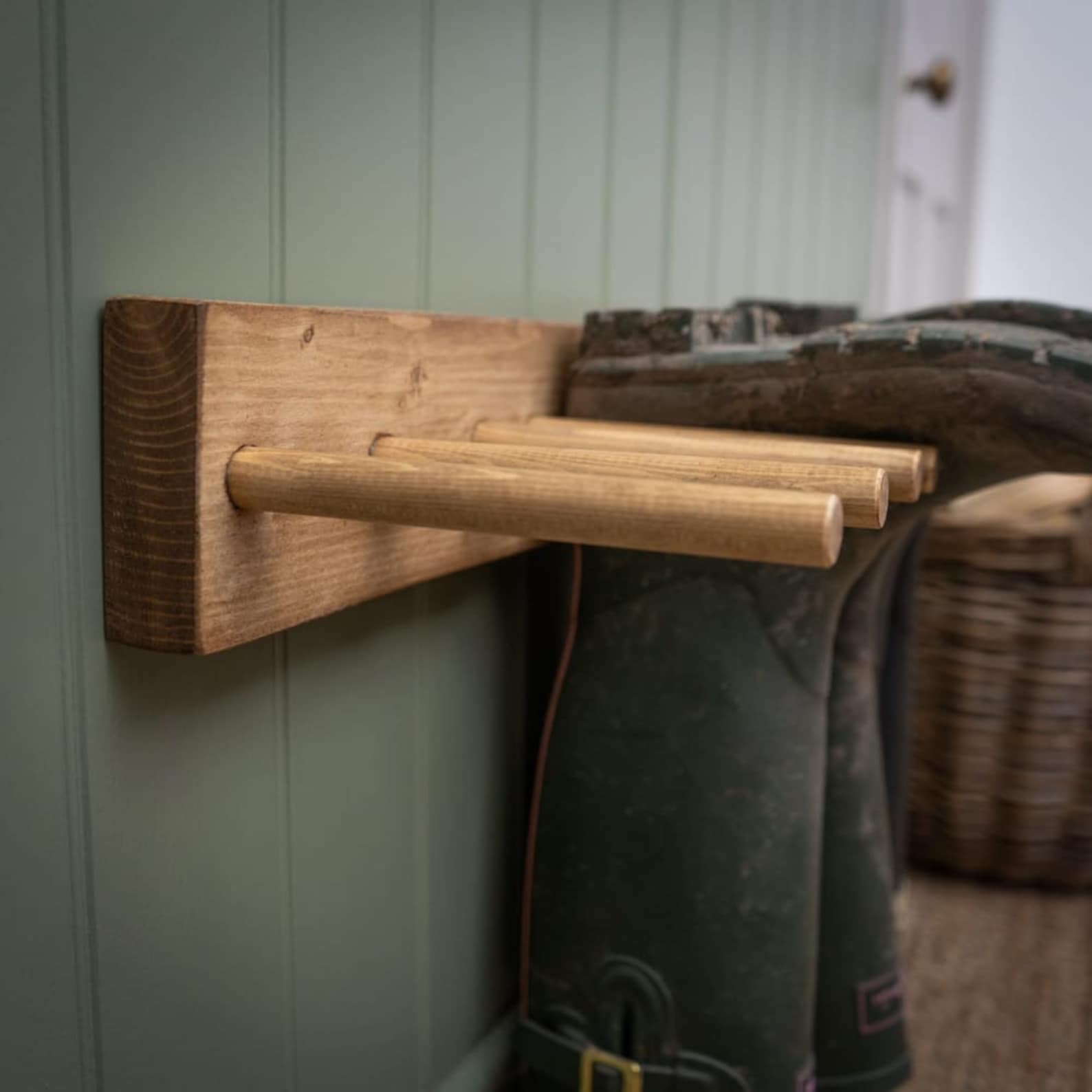 Wall Mounted Reclaimed Timber Welly Rack/shoe Rack/boot Rack - Etsy UK