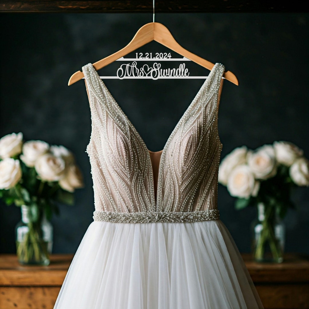 Bridal Dress Hanger, Mrs Hanger, Bridal Hanger, Wedding Hanger, Bride ...