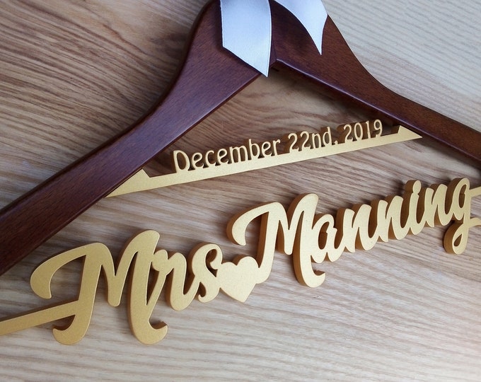 Personalized Hanger, Custom Hanger, Name Hanger, Wedding Hanger, Bride ...
