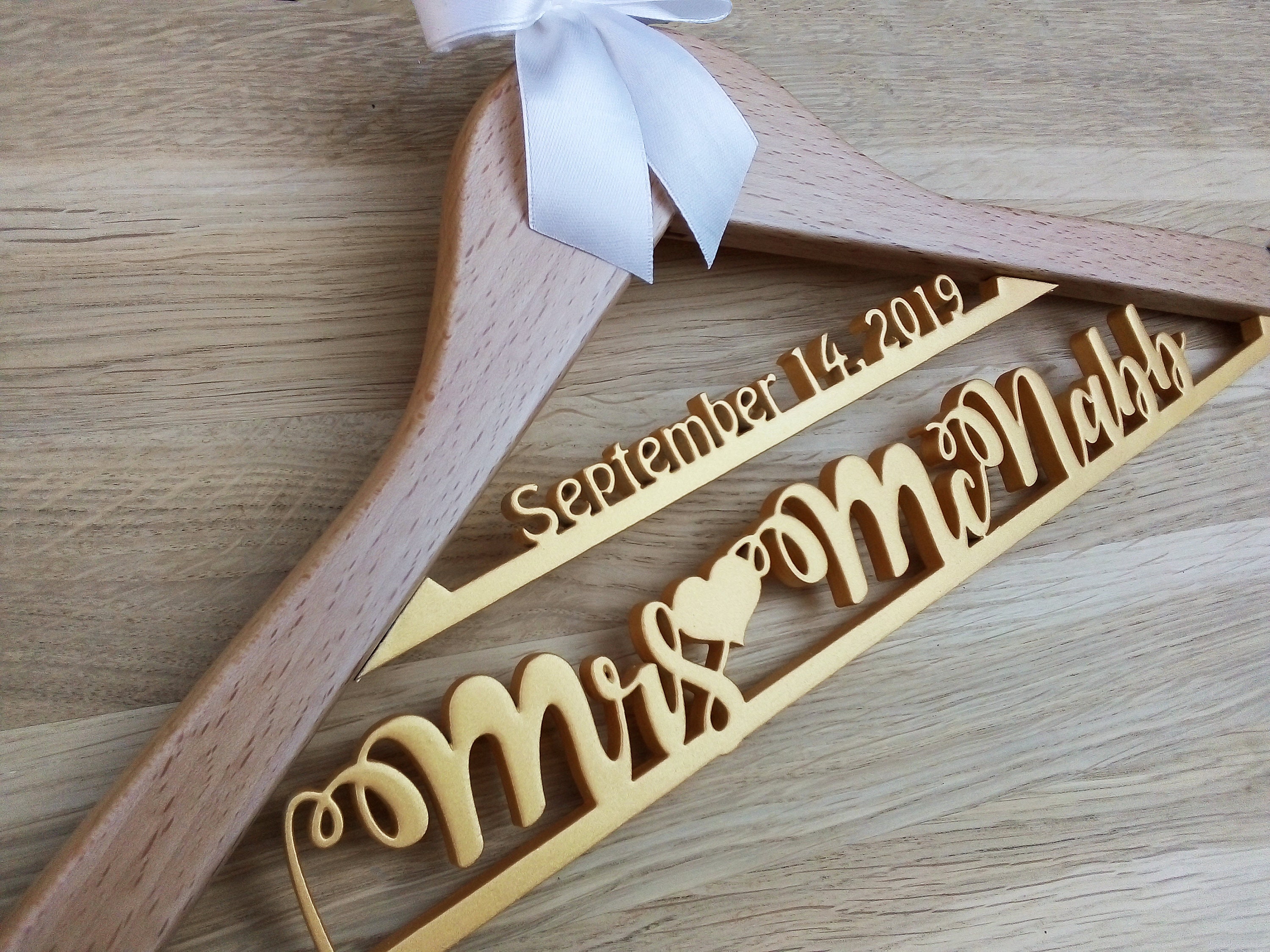 Wedding hanger personalized with date Custom wire hanger | Etsy