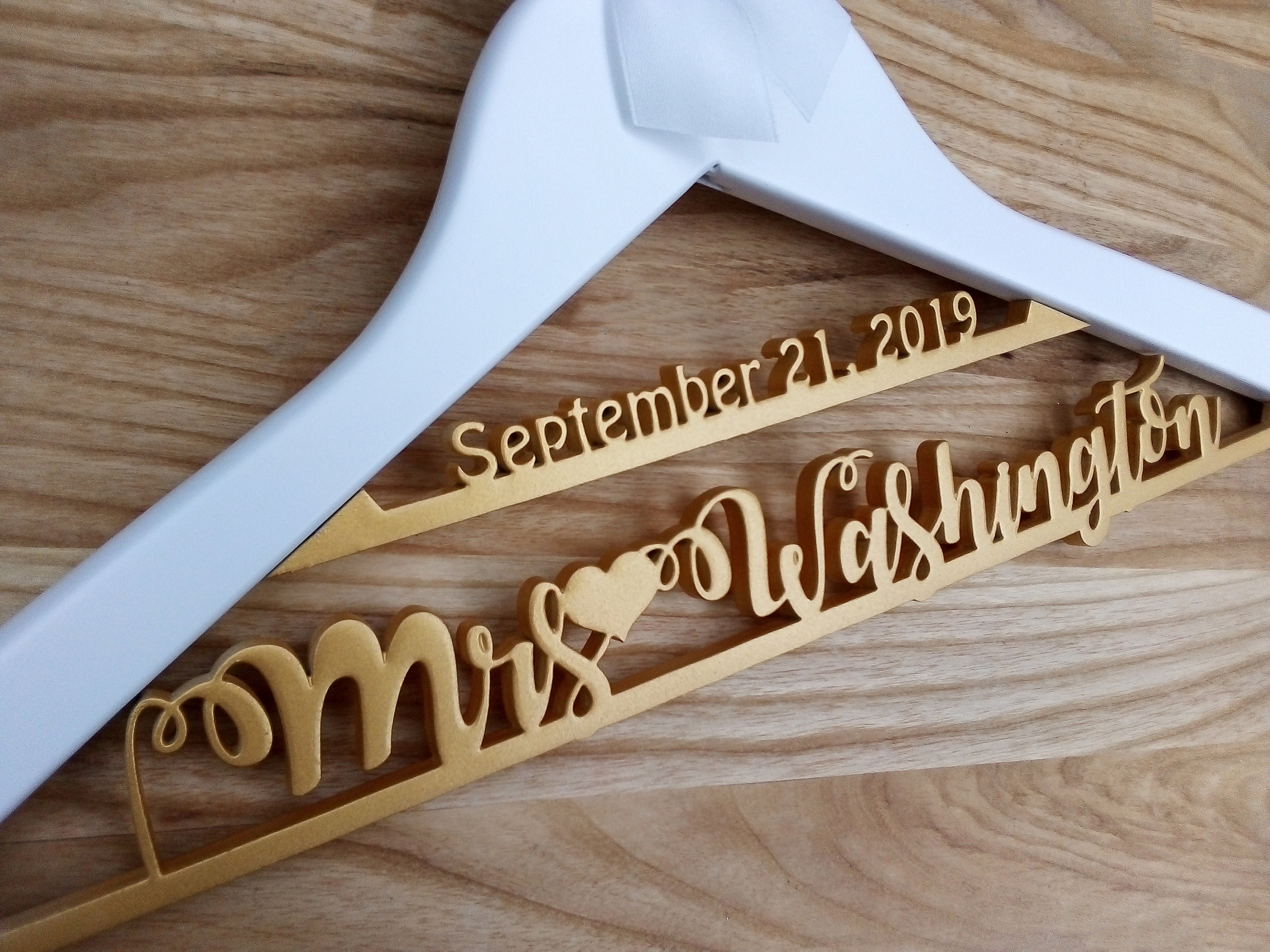 Wedding hanger personalized with date Custom wire hanger | Etsy
