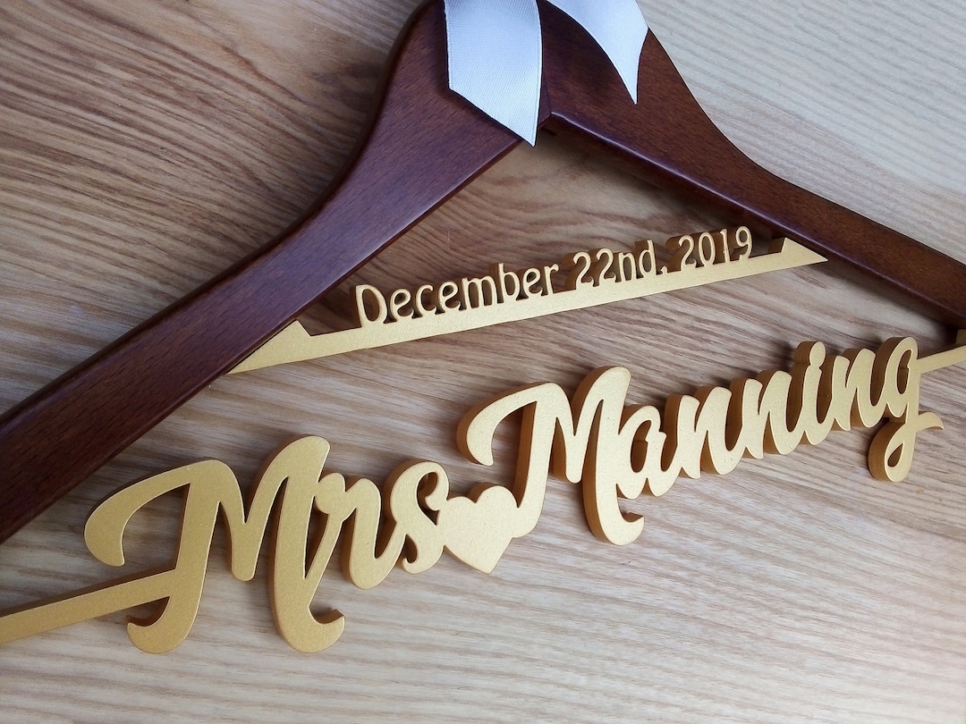 Wedding Hanger, Bridal Hanger, Mrs Hanger, Custom Hanger Personalized ...