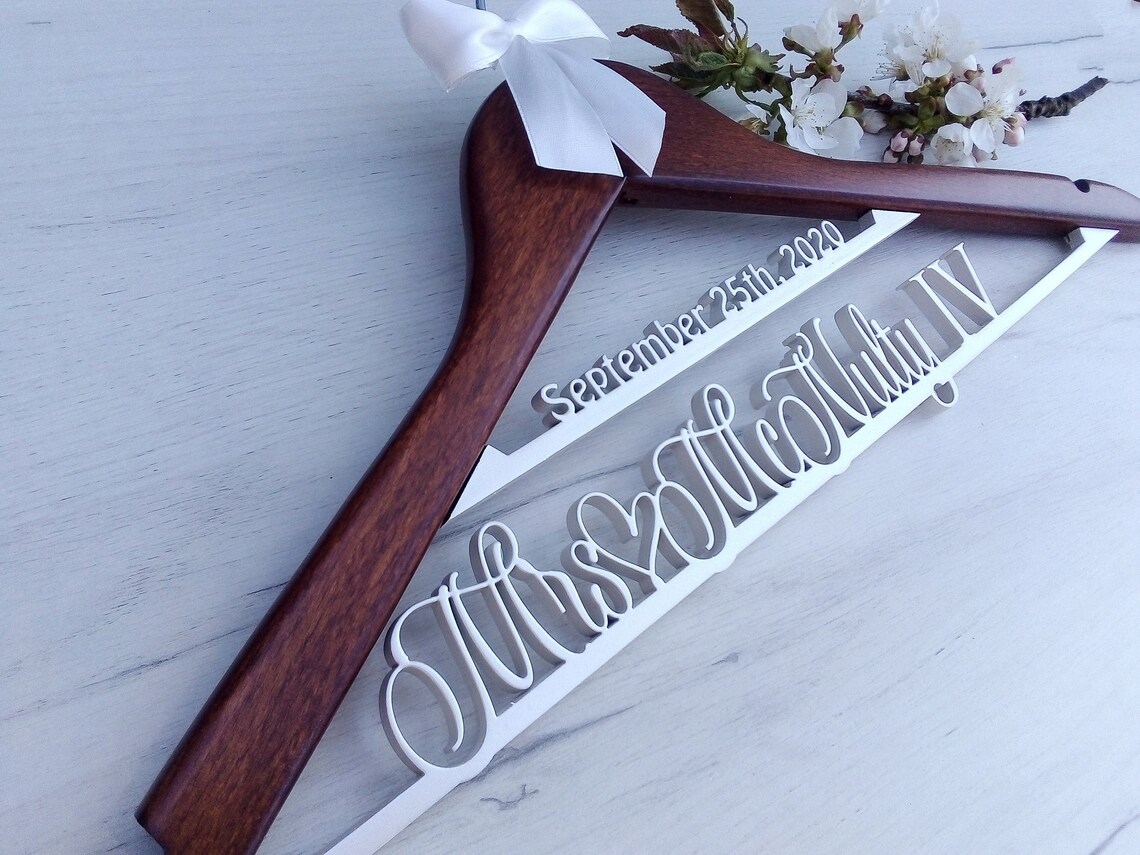 Wedding Dress Hanger Mrs Hanger Bridal Hanger Wedding - Etsy