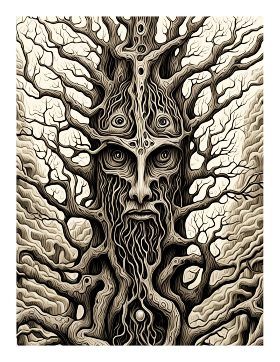 Tree Spirit: Available 11x14 8.5x11 Spirit of the Woods, Nature Entity ...