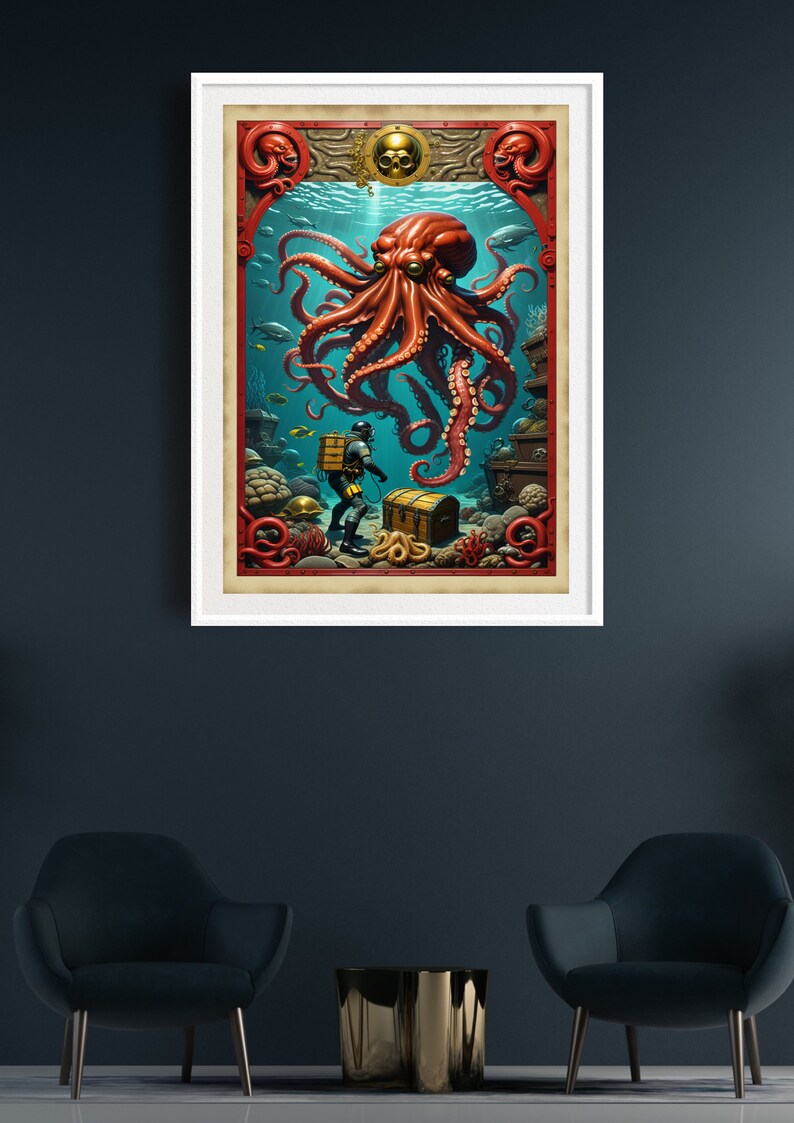 Deep Sea Diver: Original Seascape, Ocean Print, Digital Download, A4 ...
