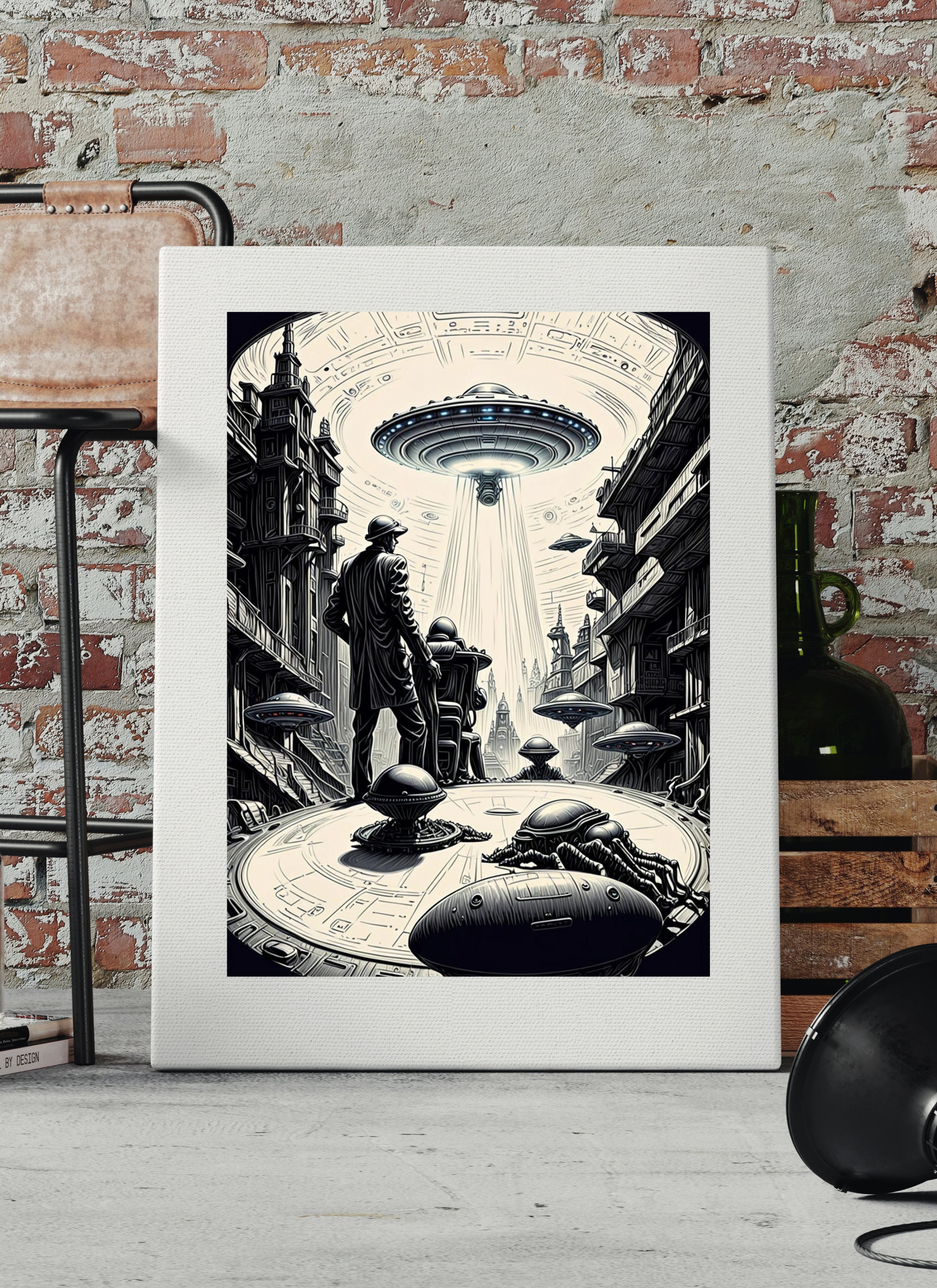 Invasion of the Archons, Sci-fi, Dystopian, City Scape, Line Art, Retro ...