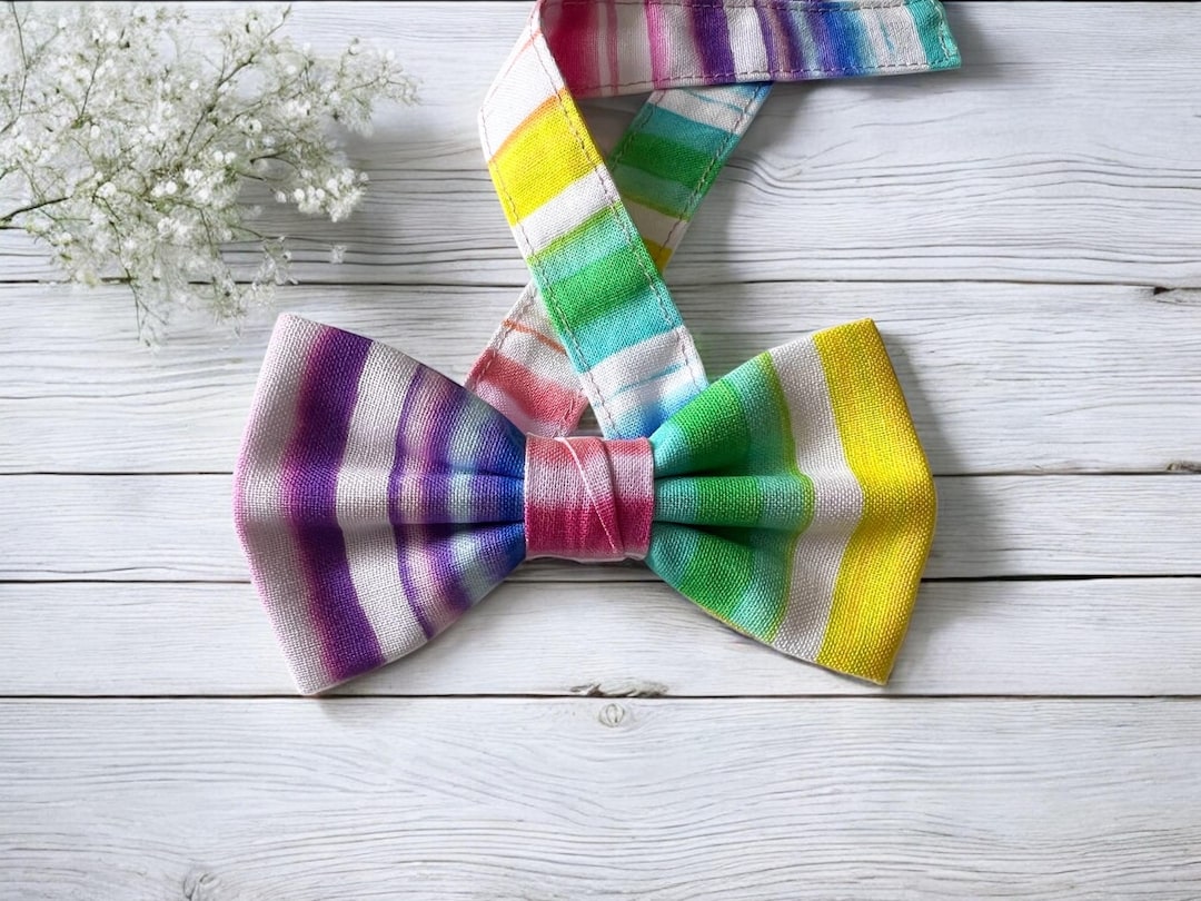 Rainbow Striped Bow Tie Kids | Fun Colourful Bow Tie Men | Pride Bow ...