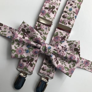 Floral Bow Tie Suspenders Floral Suspenders Bow Tie Unisex - Etsy