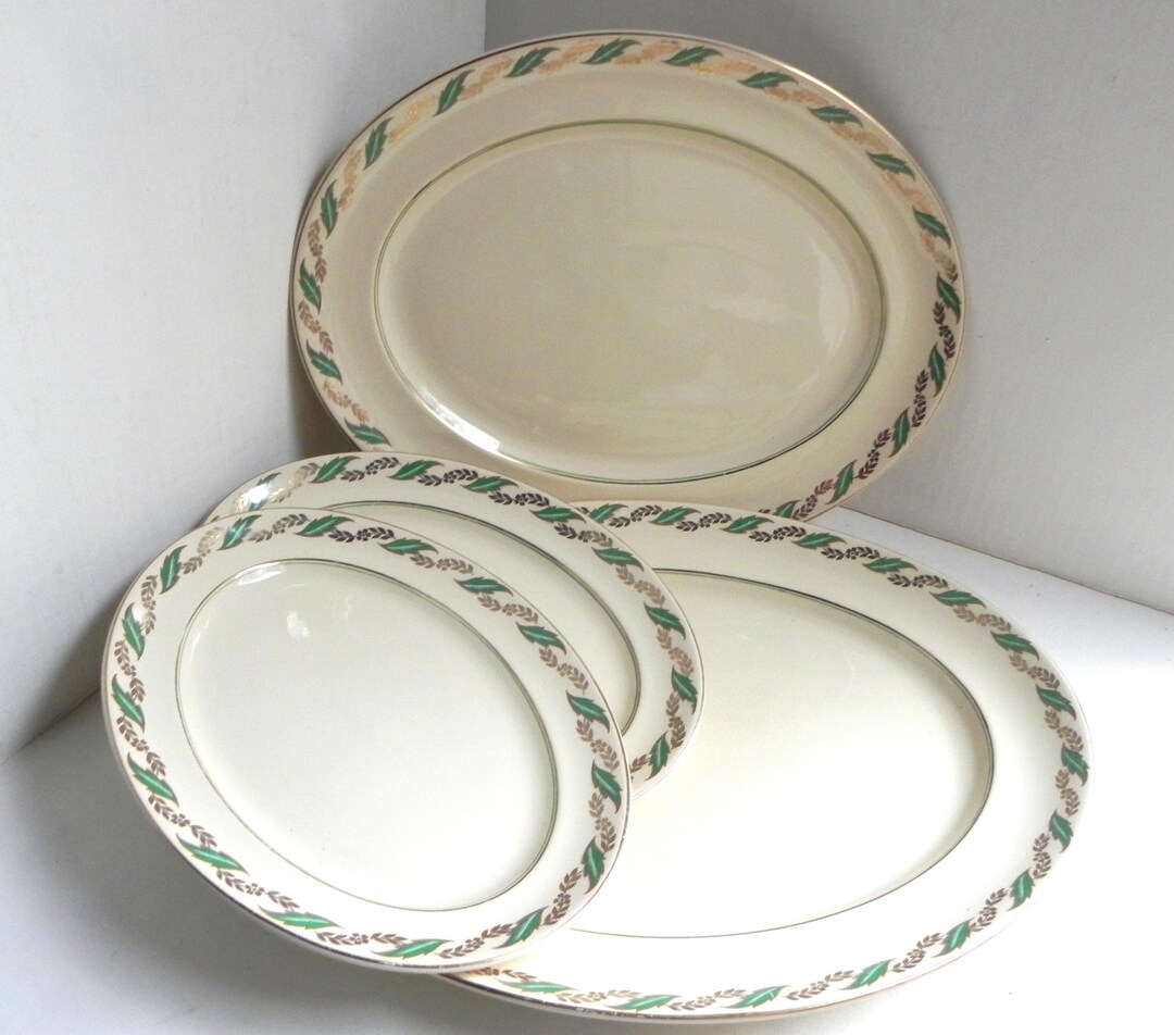 A Set of 1940s Serving Platters. Large Oval Plates. Victorian. Johnson ...