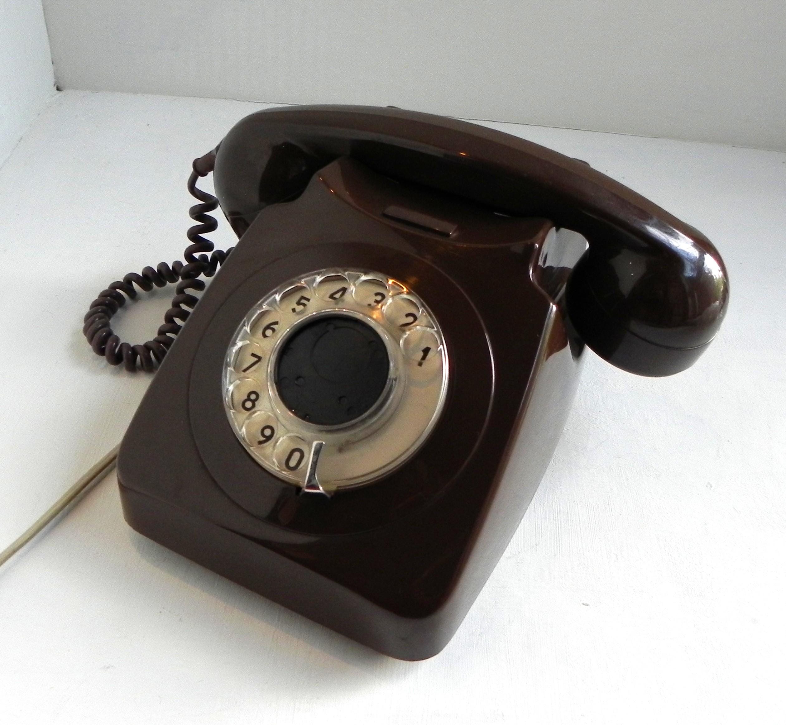1970s Vintage Rotary Dial Telephone. Dark Chocolate Brown - Etsy