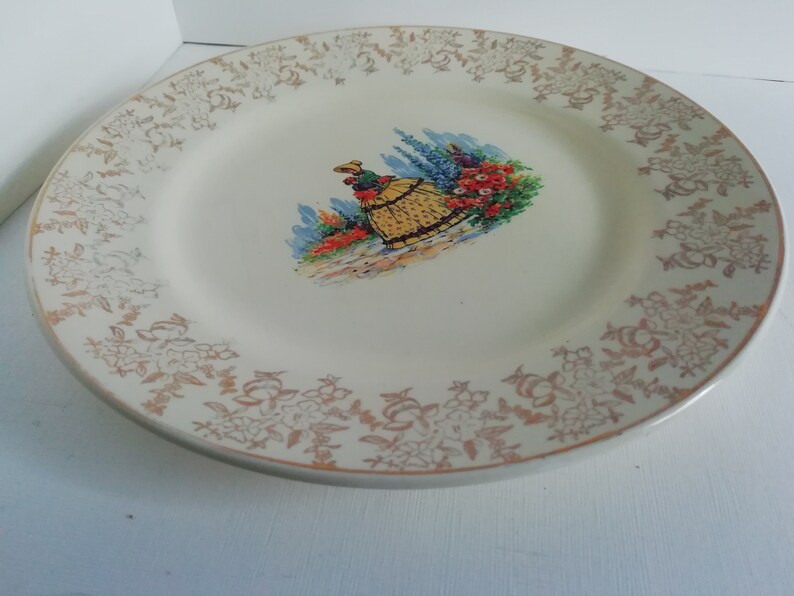 1930's Royal Falcon Ware Serving Plate by Jhw&sons. Crinoline Lady ...