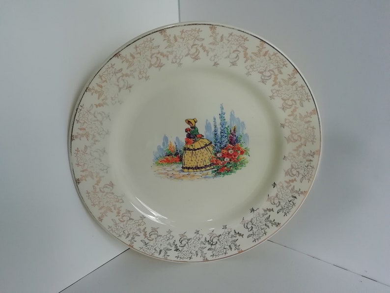 1930's Royal Falcon Ware Serving Plate by Jhw&sons. Crinoline Lady ...