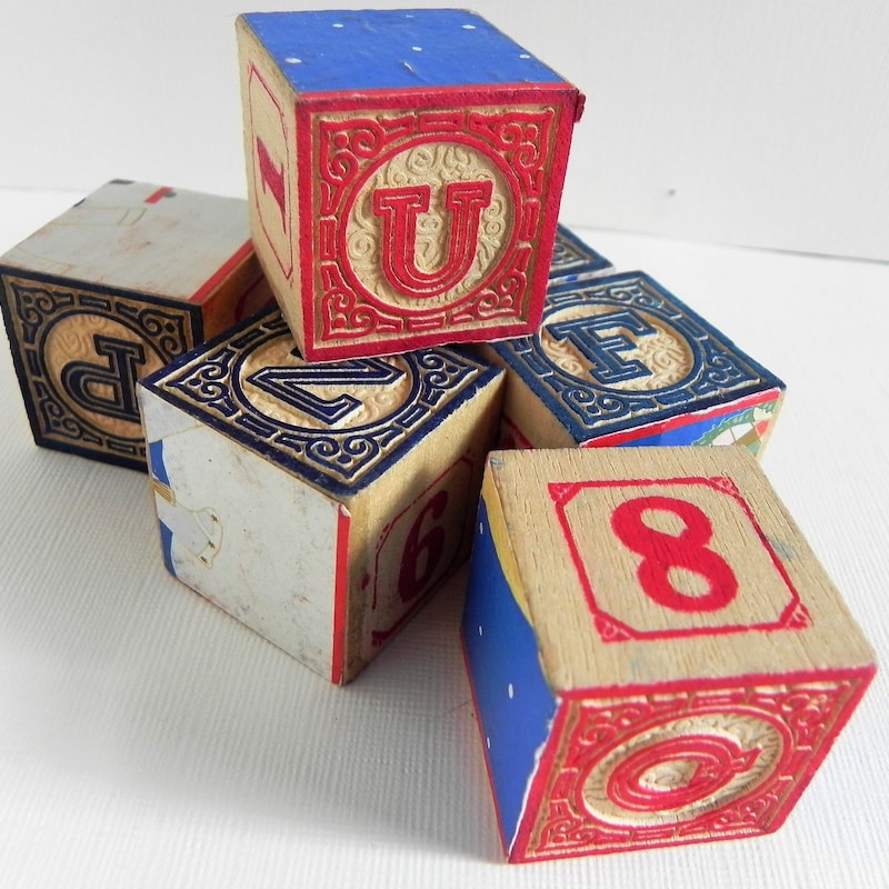 Vintage Alphabet Block Ornament - Etsy UK