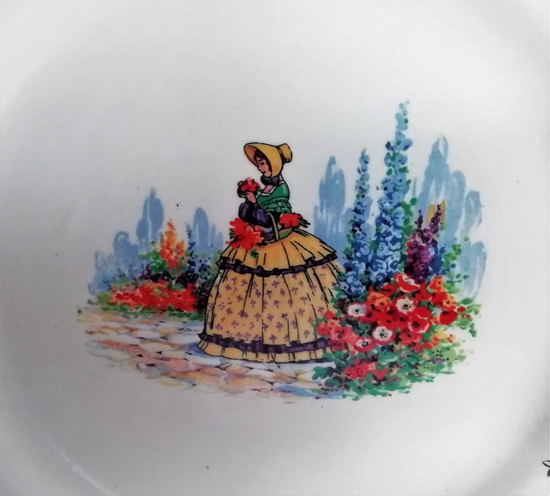 1930's Royal Falcon Ware Serving Plate by Jhw&sons. Crinoline Lady ...