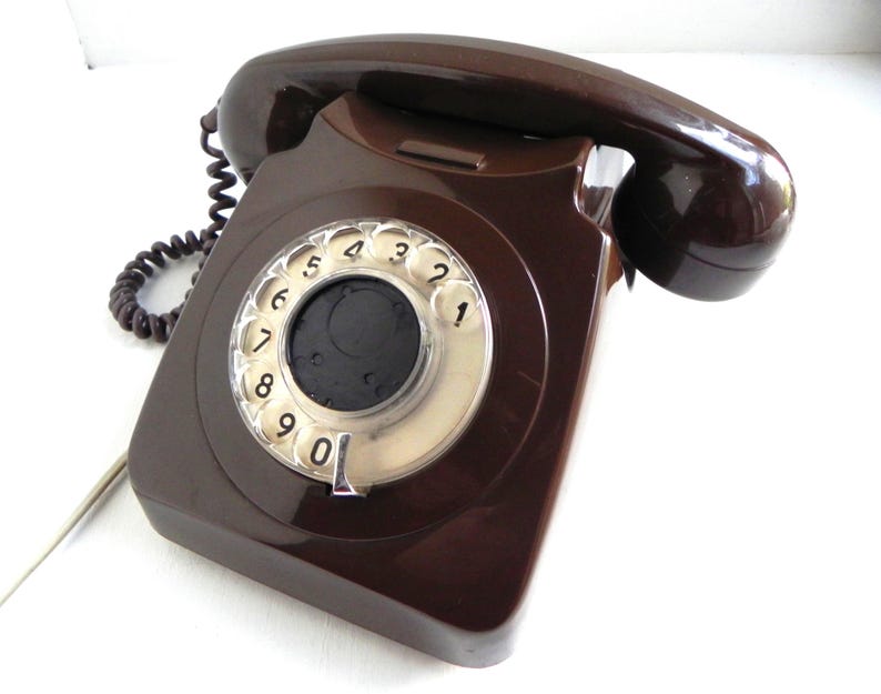 1970s Vintage Rotary Dial Telephone. Dark Chocolate Brown - Etsy